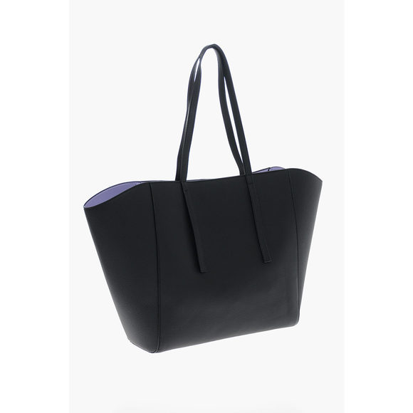 Versace | Bags | Versace Black Tote Leather With Faux Maxi Clout ...